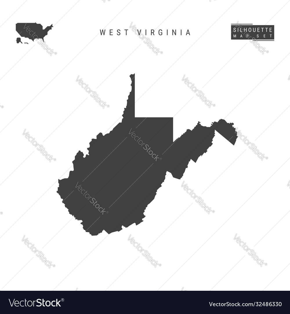 West virginia us state map isolated on white Vector Image