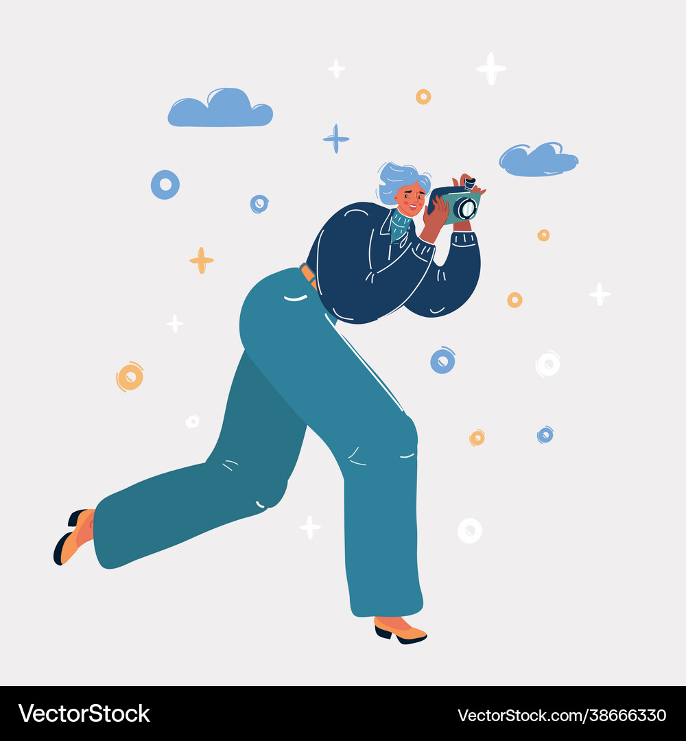 Woman taking a photo Royalty Free Vector Image