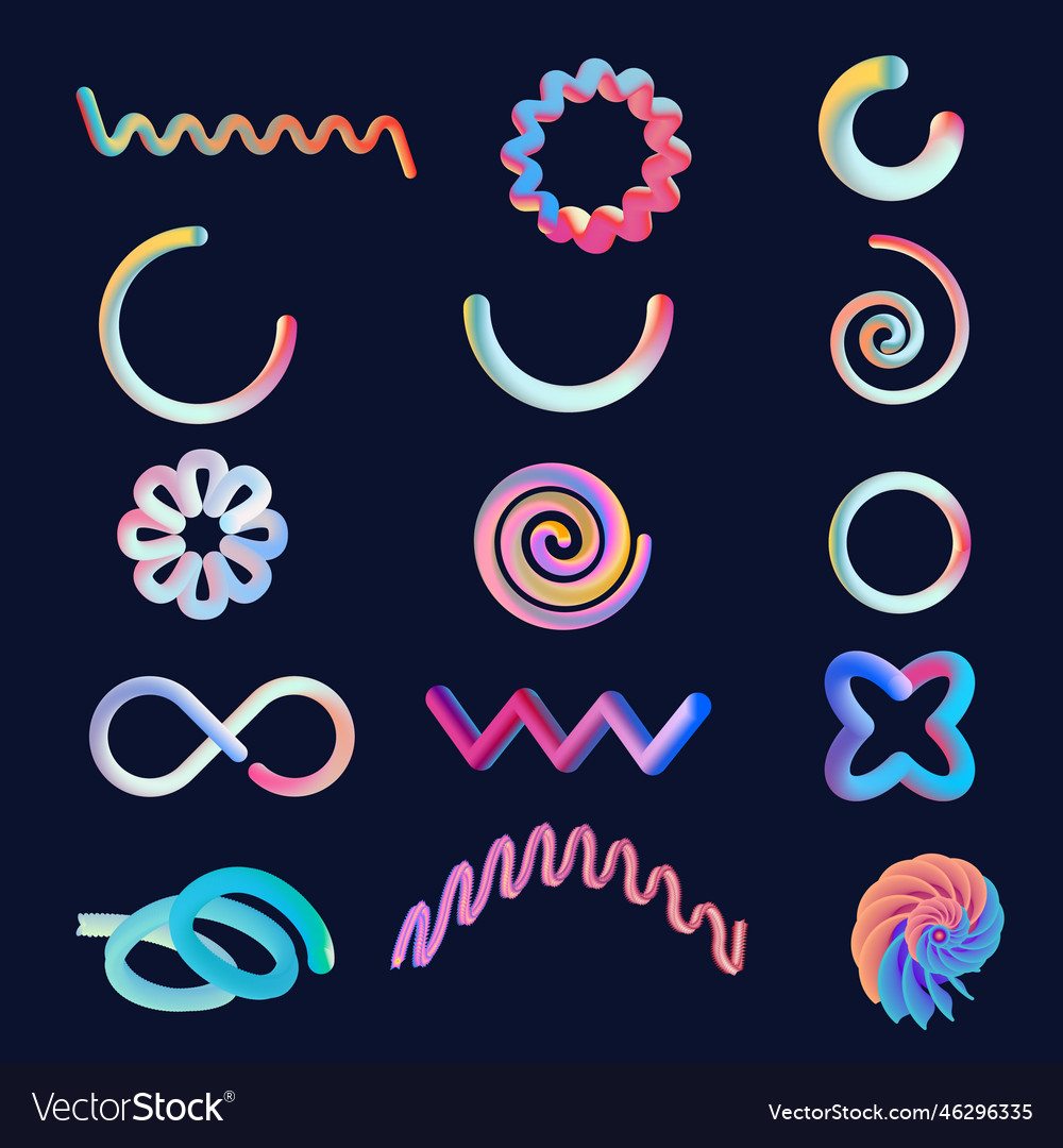 Abstract 3d gradient elements graphic Royalty Free Vector