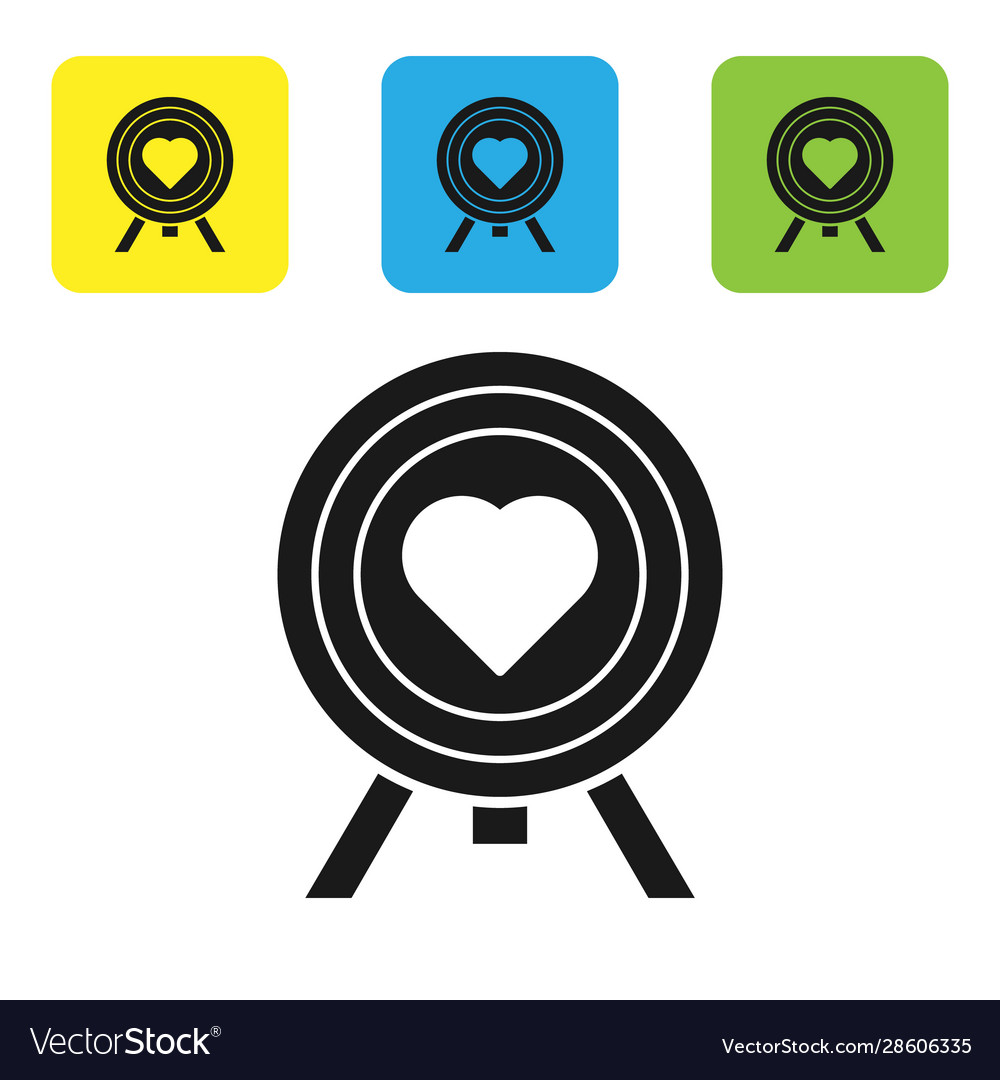Black Heart In Center Darts Target Aim Royalty Free Vector