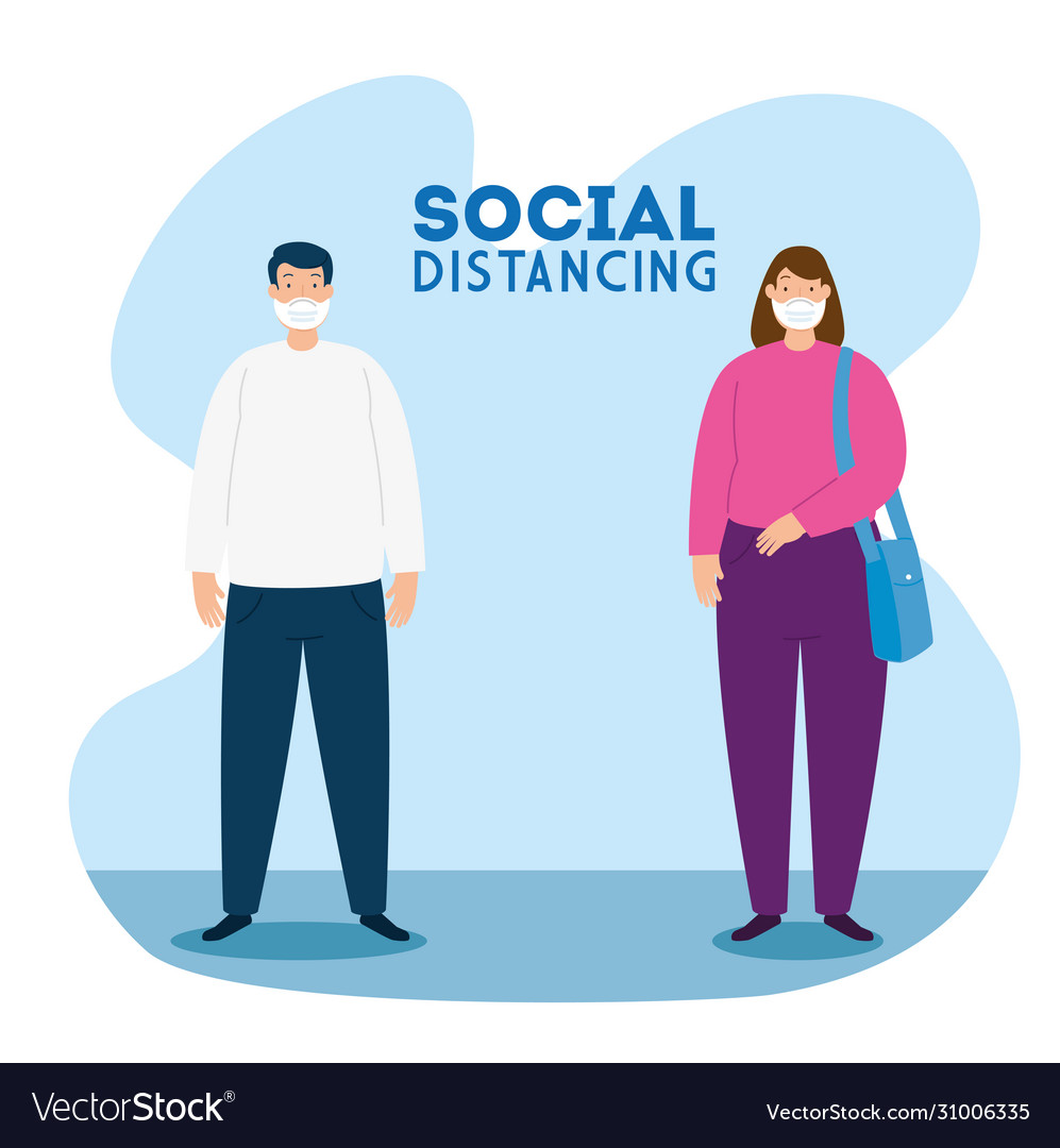 Campaign social distancing for covid19 19 Vector Image