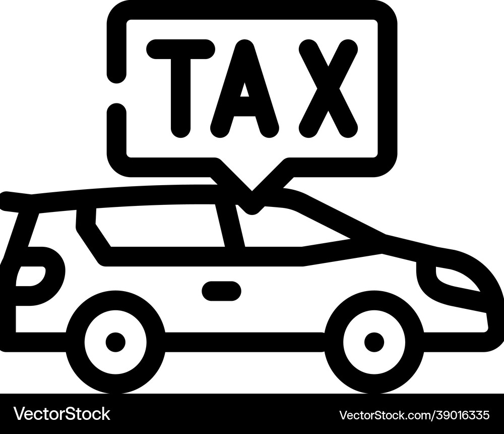 Car tax line icon Royalty Free Vector Image - VectorStock