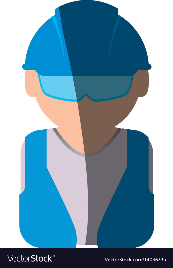 Construction worker profile Royalty Free Vector Image