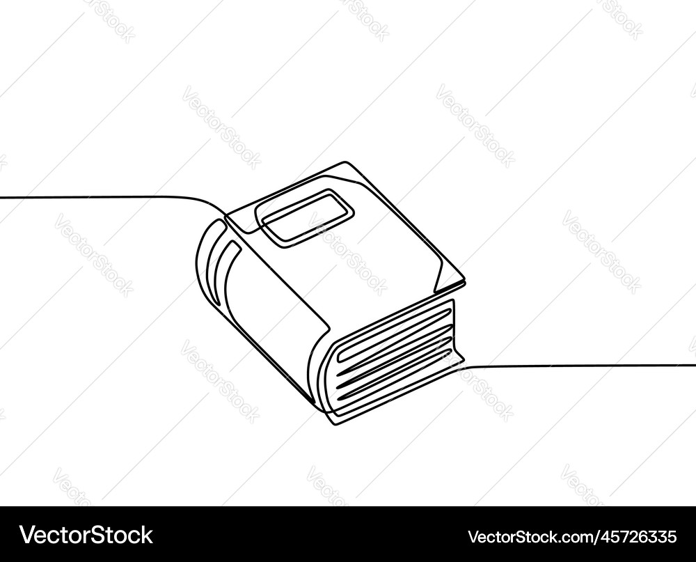 Continuous line drawing of book education theme Vector Image