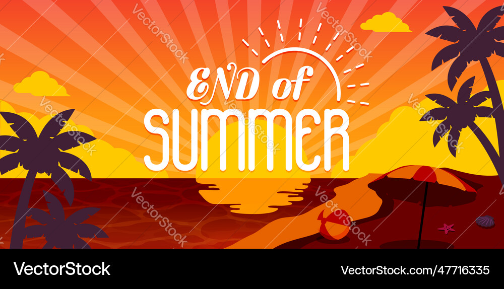 End of summer banner Royalty Free Vector Image