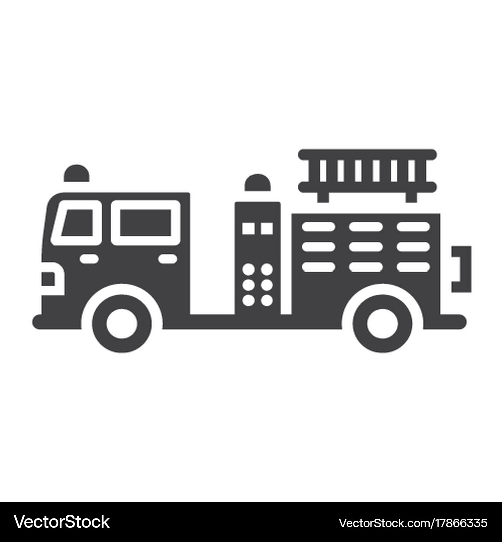 Fire engine glyph icon transport and vehicle Vector Image