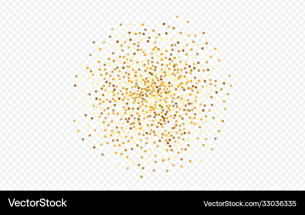 Golden confetti shiny transparent background Vector Image