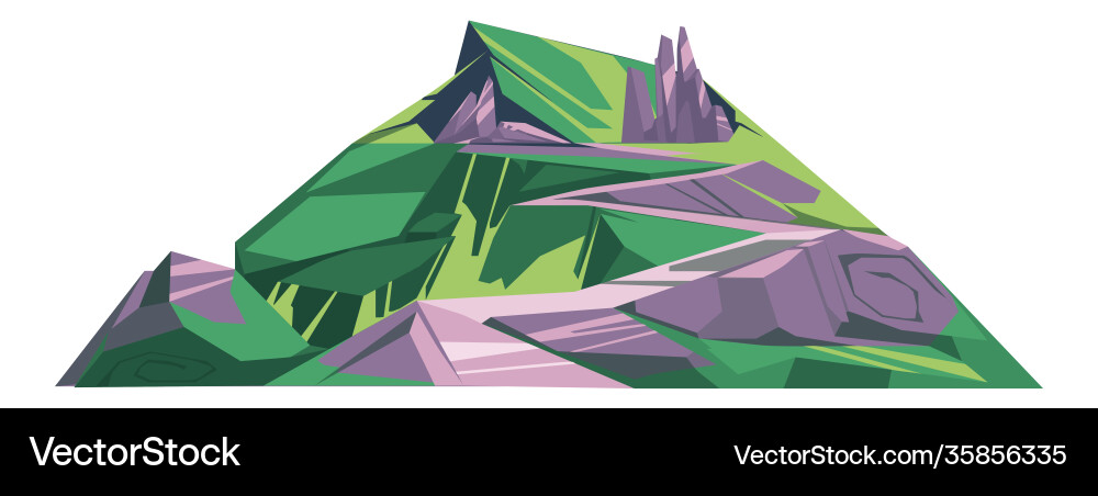 Huge gray stone boulder or rock cartoon Royalty Free Vector