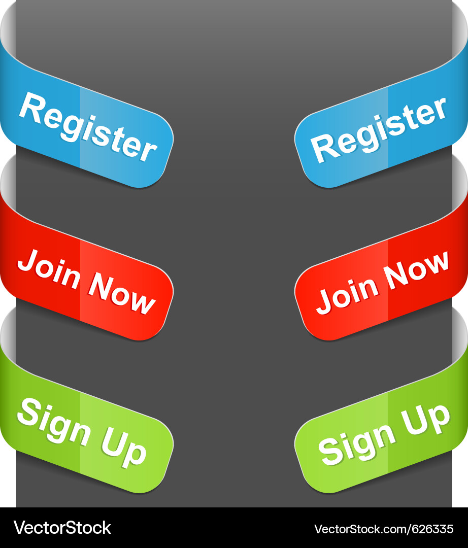 Left right sign register join now sign up Vector Image