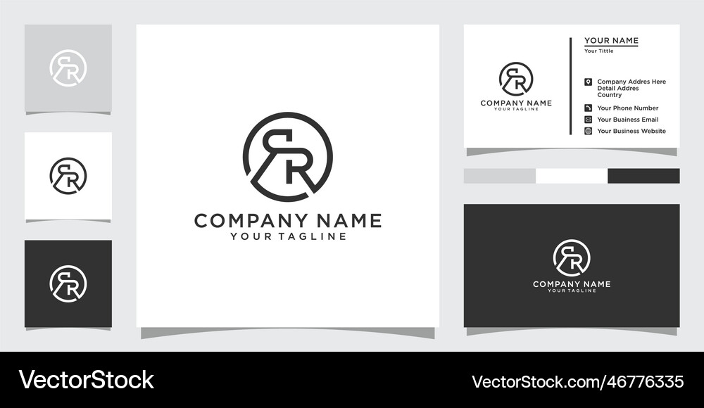 Rr or r letter logo design template Royalty Free Vector