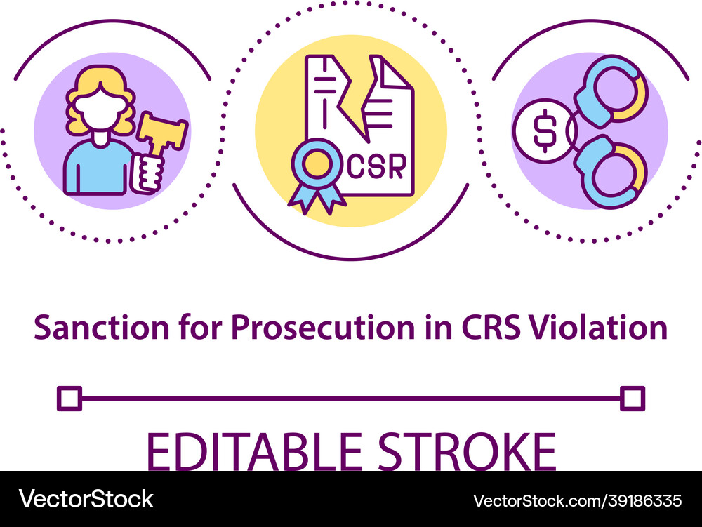 Sanction for prosecution in csr violation concept Vector Image