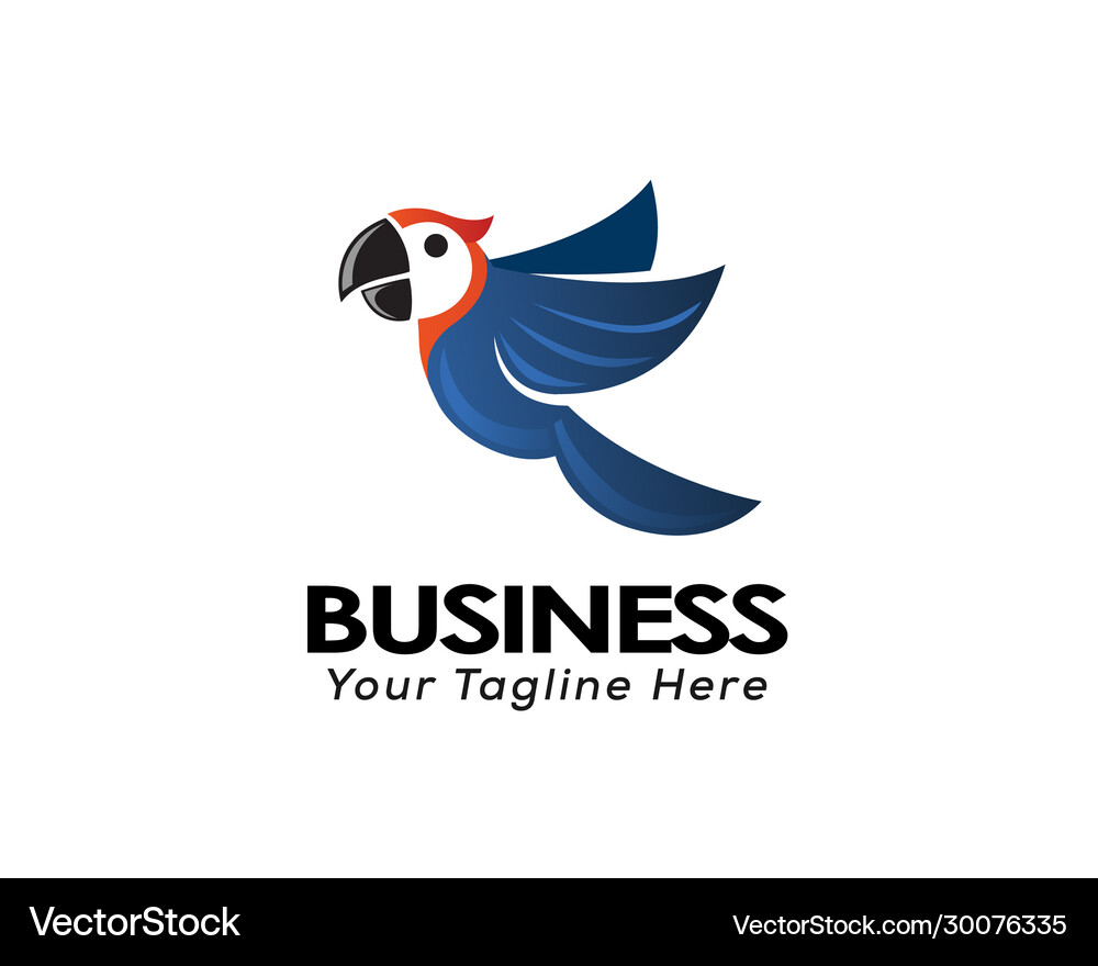 Simple flying parrots logo design inspiration Vector Image
