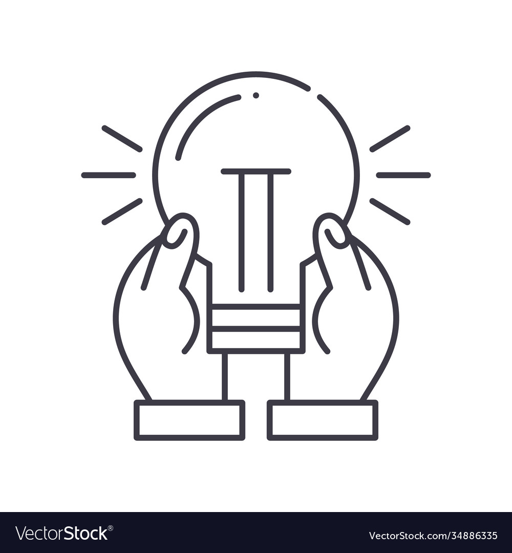 Solution provider icon linear isolated Royalty Free Vector