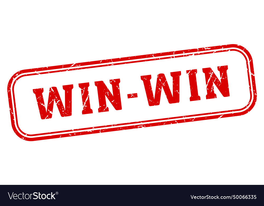 Win-win stamp win-win rectangular stamp on white Vector Image