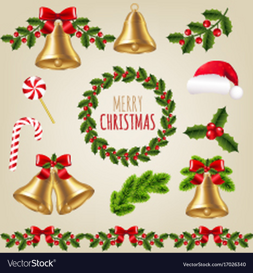 Big christmas set Royalty Free Vector Image - VectorStock