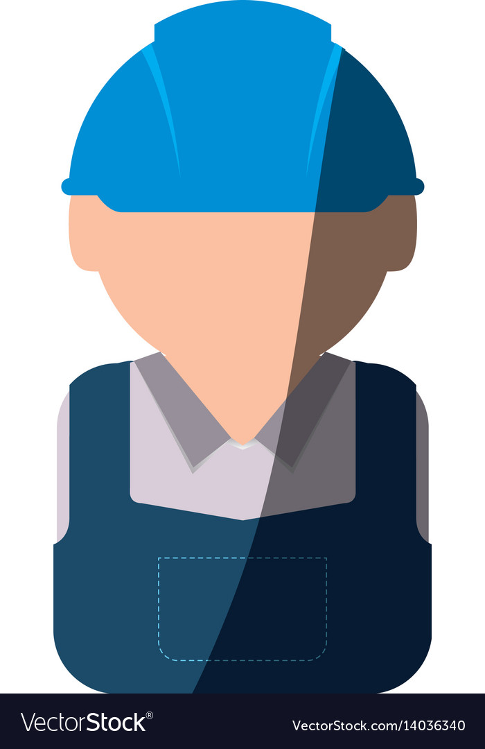 Construction worker profile Royalty Free Vector Image