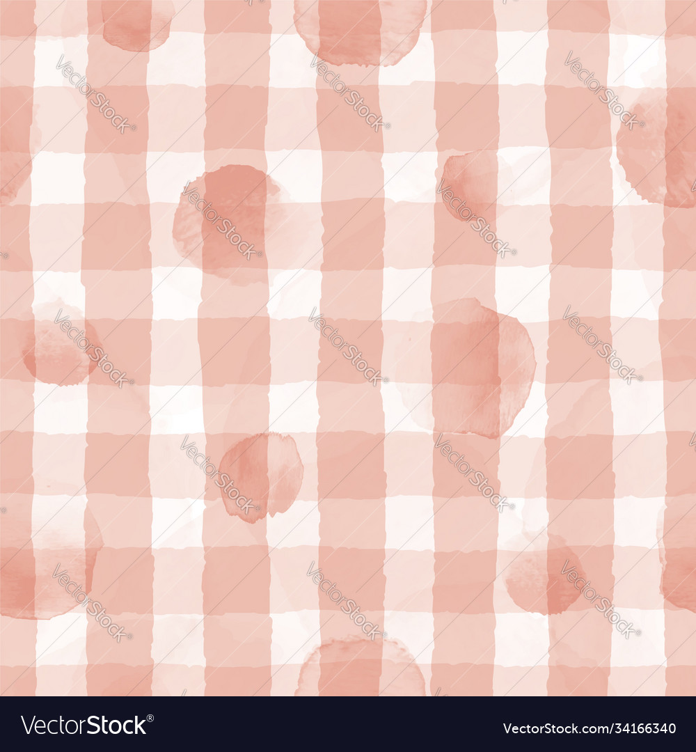 Dots stains pink checked seamless pattern Vector Image