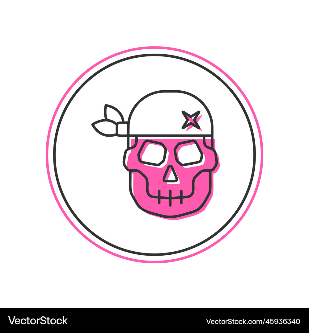 Filled outline skull icon isolated on white Vector Image