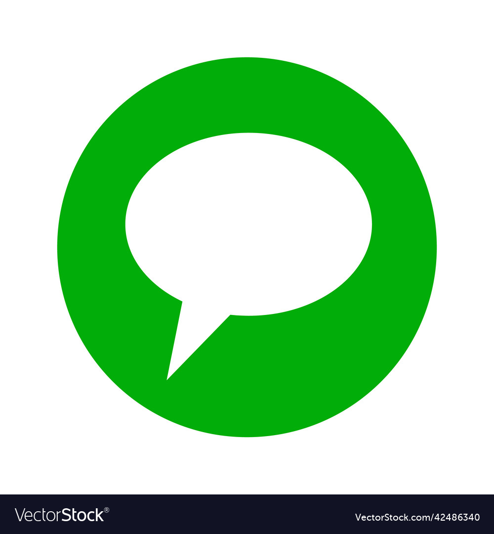 Green round message icon callout Royalty Free Vector Image Green round message icon callout Royalty Free Vector Image