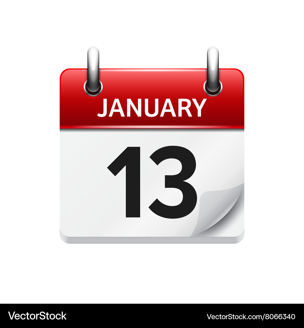 January flat daily calendar icon date Royalty Free Vector