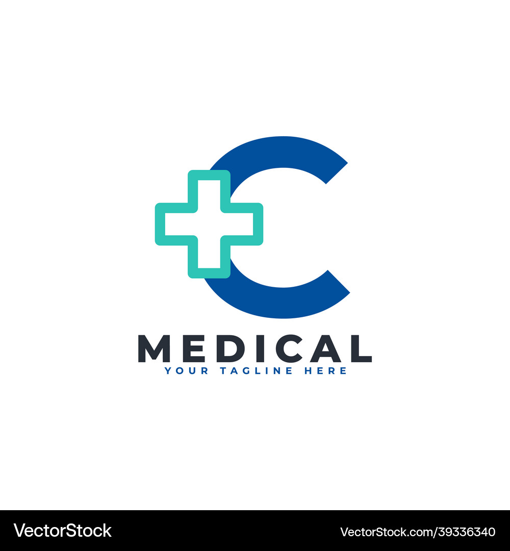 Letter c cross plus logo usable for business Vector Image