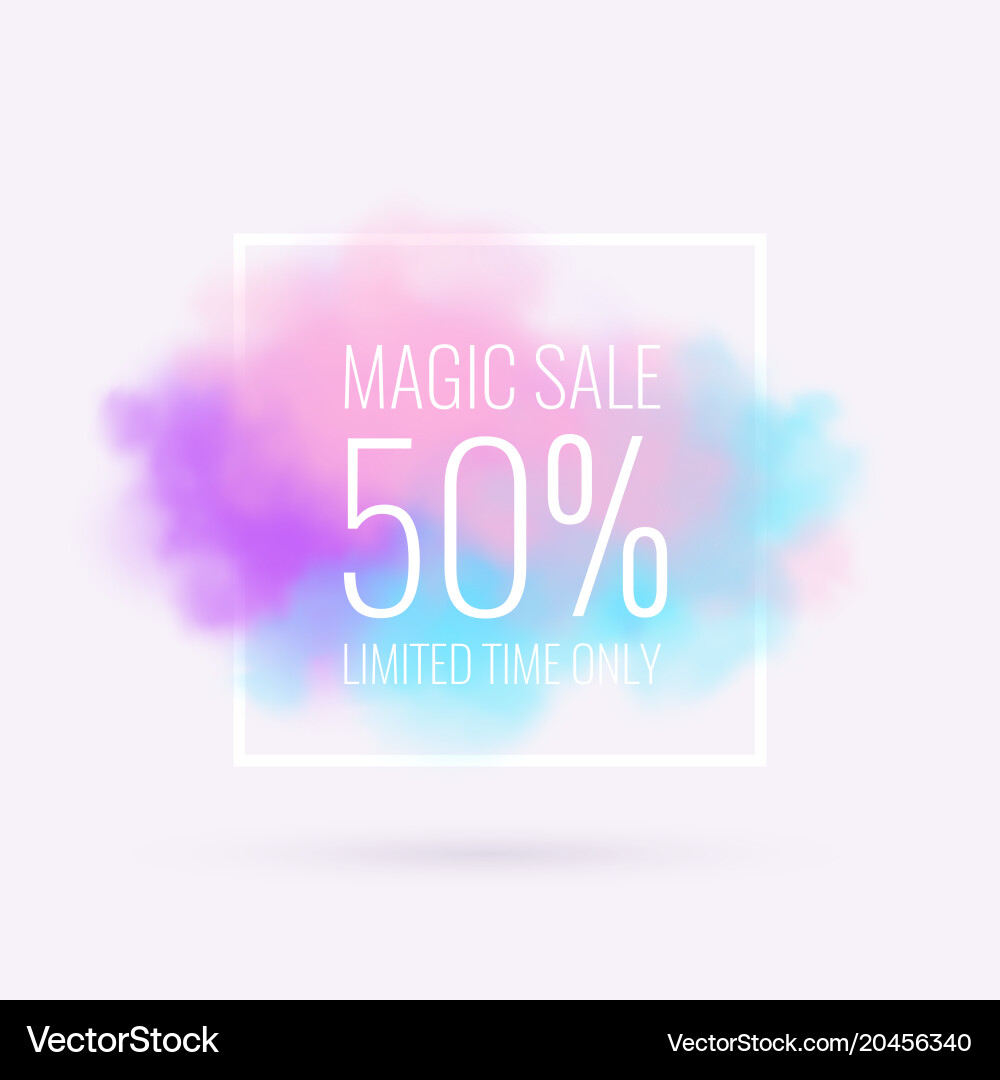 Modern sale poster with realistic clouds Vector Image