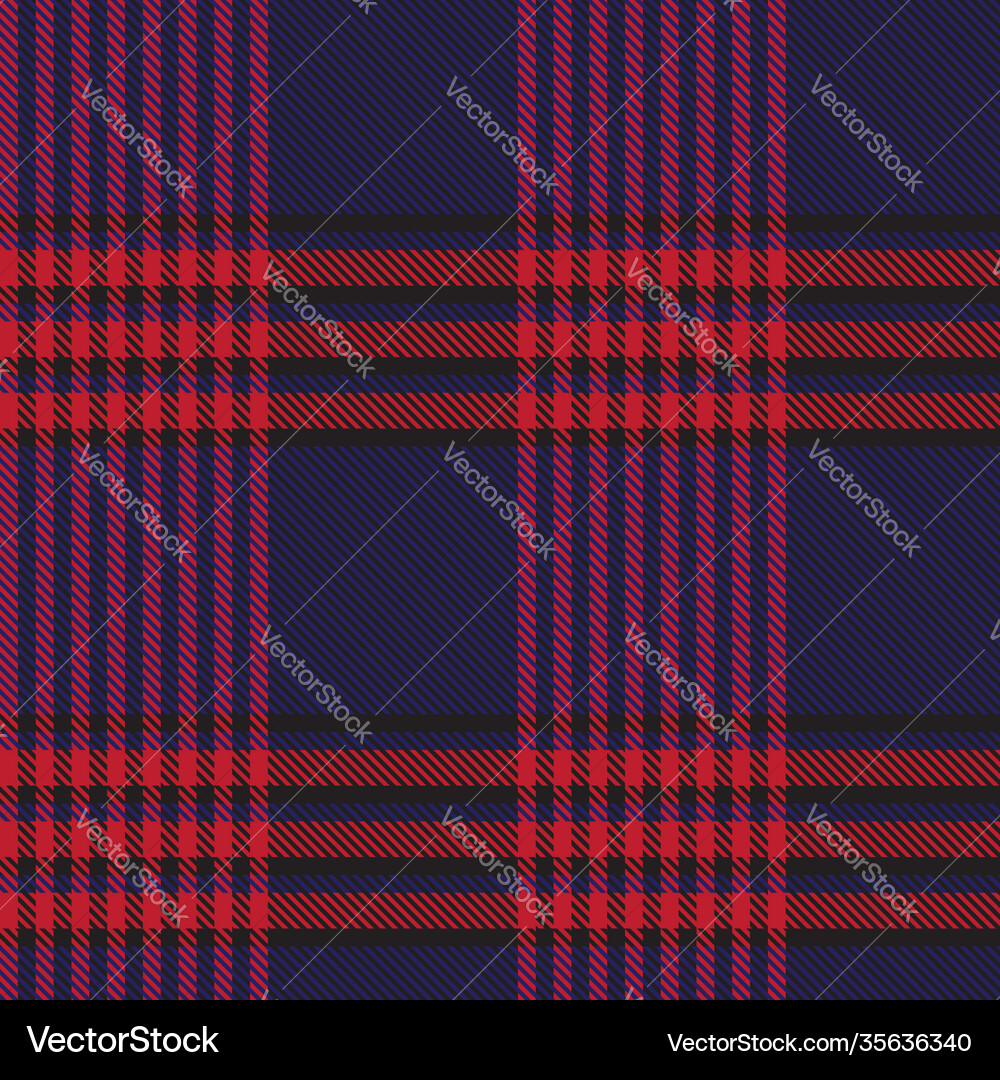 Red navy asymmetric plaid textured seamless Vector Image