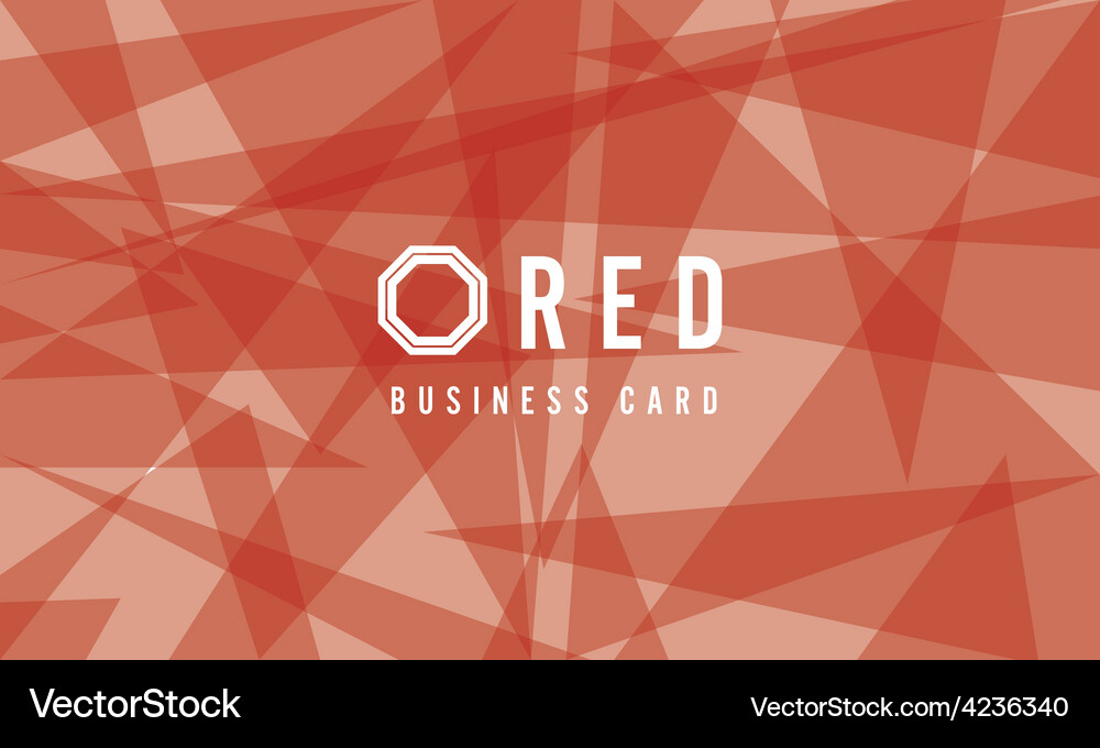 Red themed business card template Royalty Free Vector Image