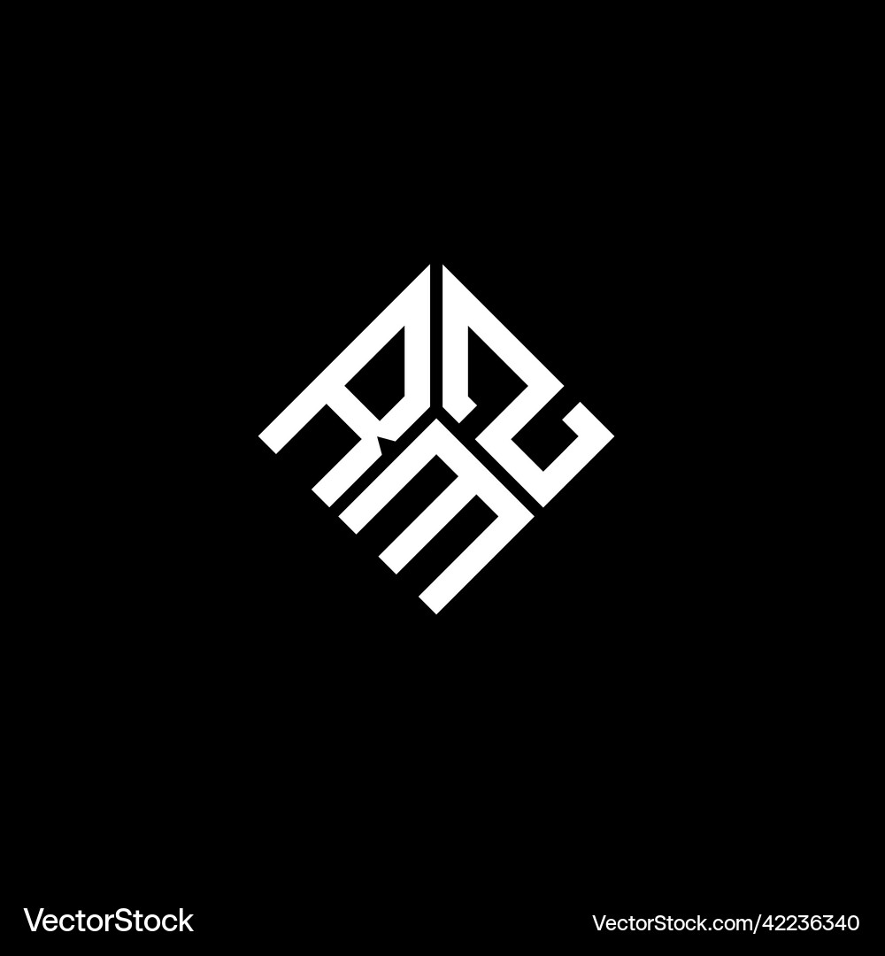 Rmz letter logo design on black background Vector Image