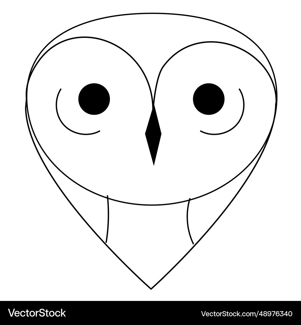Scared owl stroke Royalty Free Vector Image - VectorStock