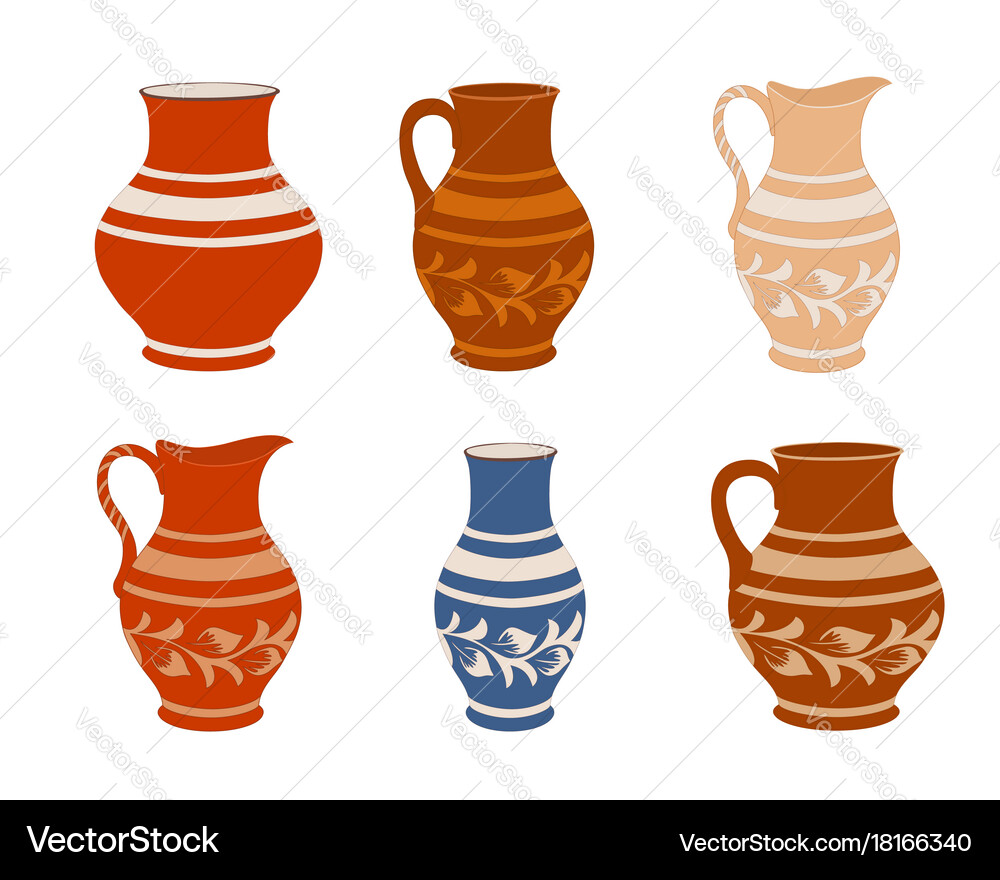 Set of ceramic crockery Royalty Free Vector Image