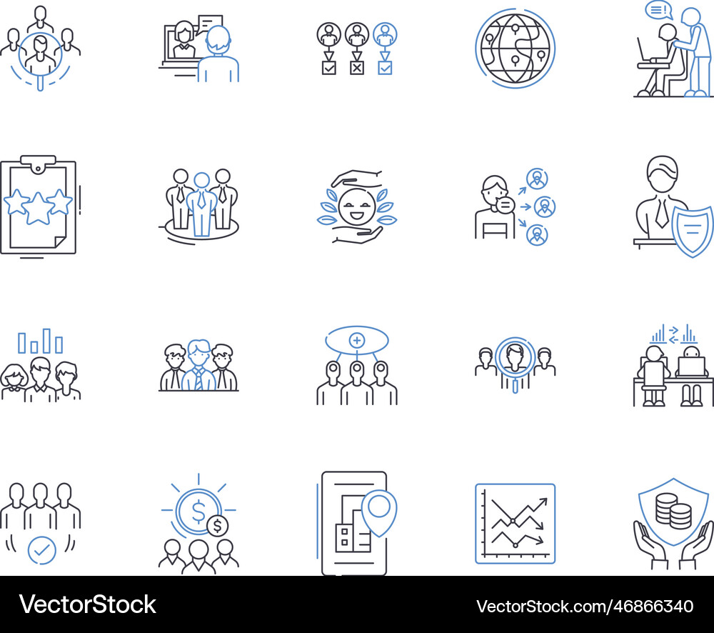 Strategic planning and forecasting line icons Vector Image