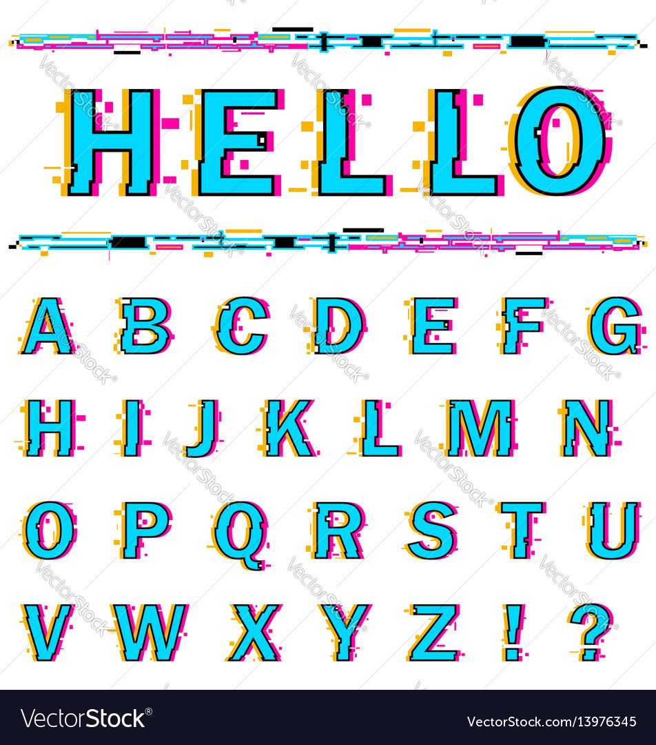 Alphabet on white background Royalty Free Vector Image