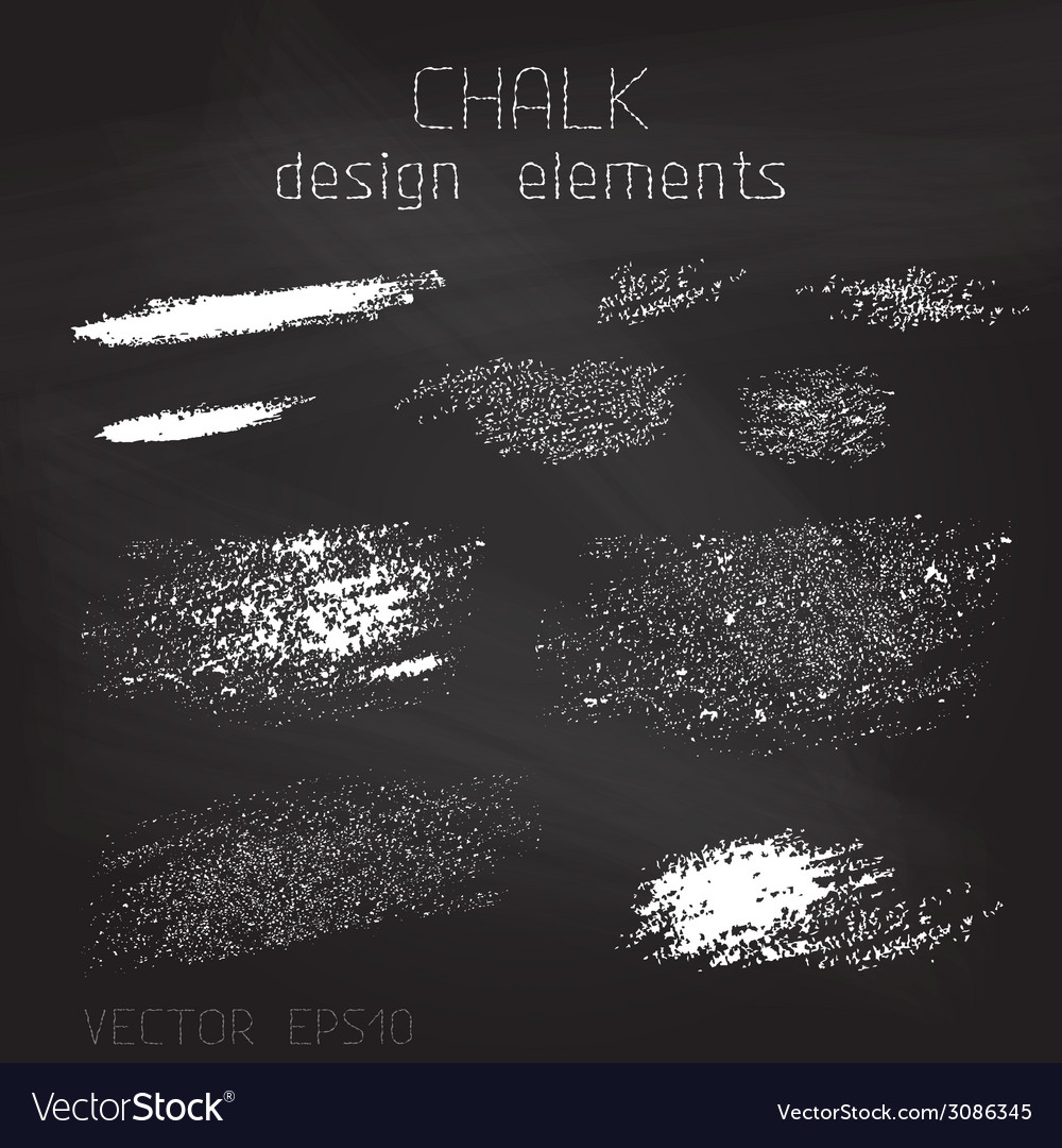 Chalk grunge elements Royalty Free Vector Image