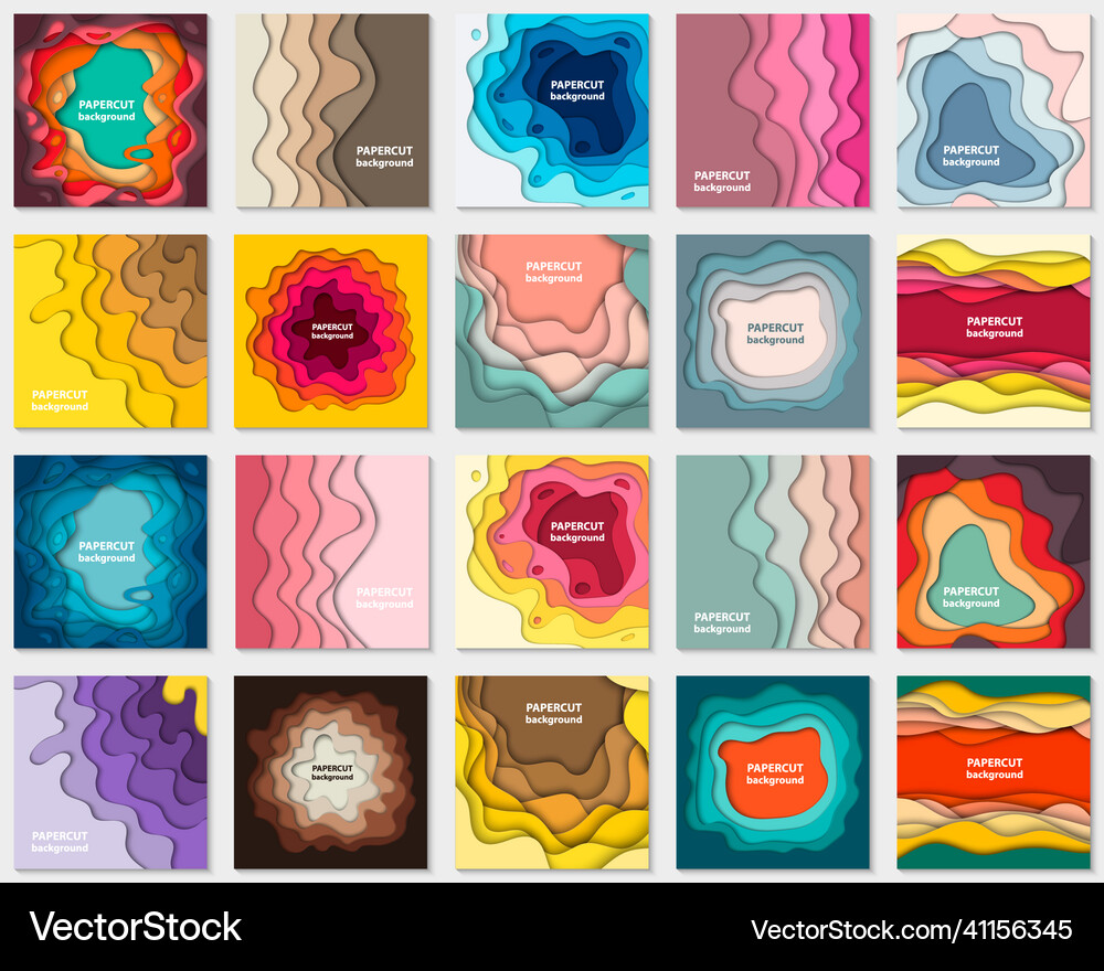 Colorful Paper Cutout Backgrounds Royalty Free Vector Image