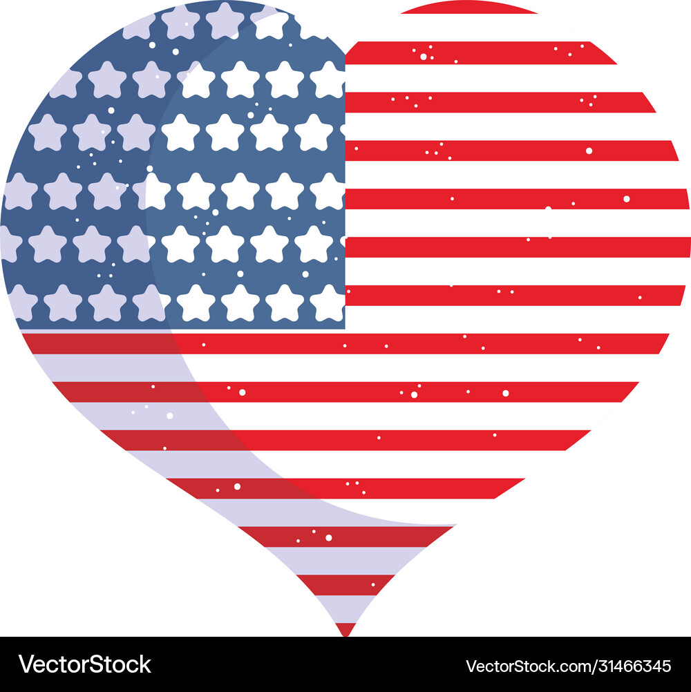 Isolated usa flag heart design Royalty Free Vector Image