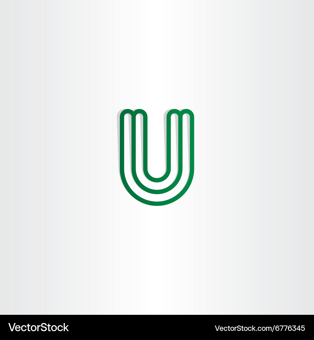 Logo u letter logotype u green icon Royalty Free Vector