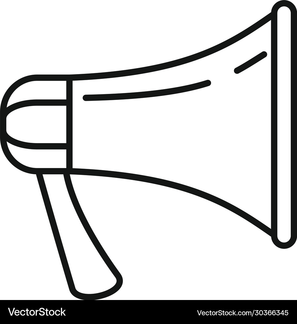 Megaphone in outline style isolated on white Vector Image