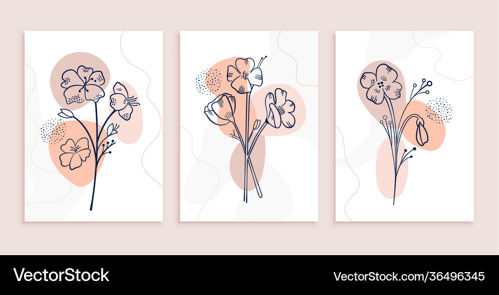 Nice leaves and flowers background minimal design Vector Image