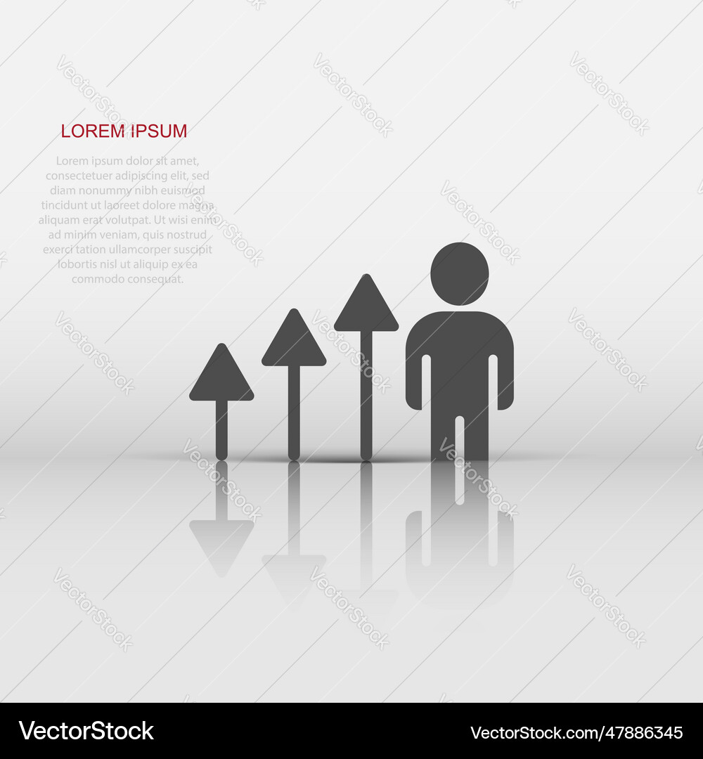 People with growth arrow icon in flat style work Vector Image