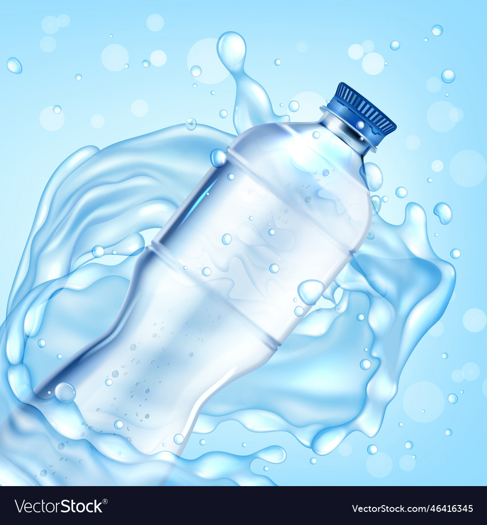 Realistic detailed 3d mineral water plastic bottle Realistic detailed 3d mineral water plastic bottle