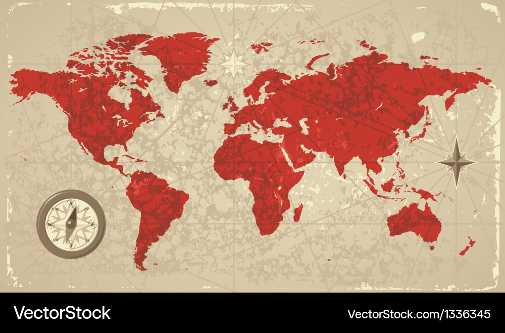 Retro map of the World Royalty Free Vector Image