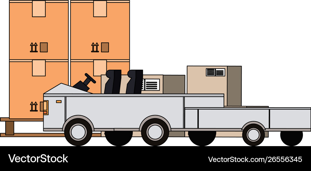 Shipping logistic delivery cargo cartoon Vector Image
