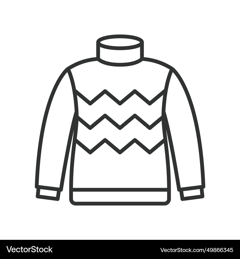 Sweater icon line design sweater apparel Vector Image