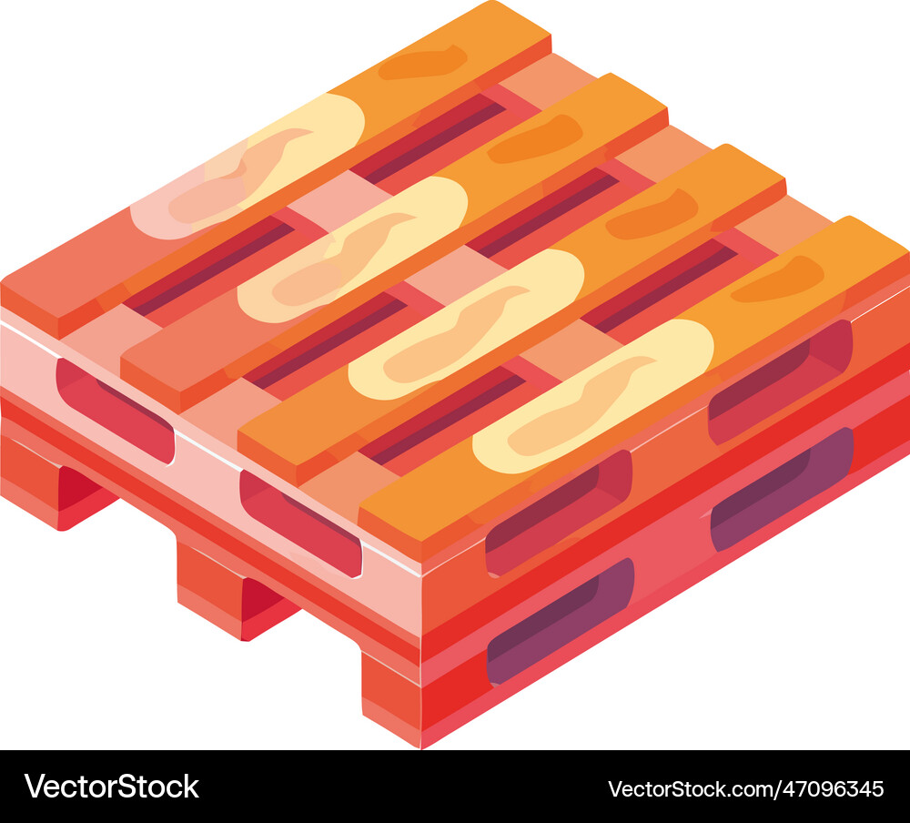 Wooden pallet icon on white background Royalty Free Vector