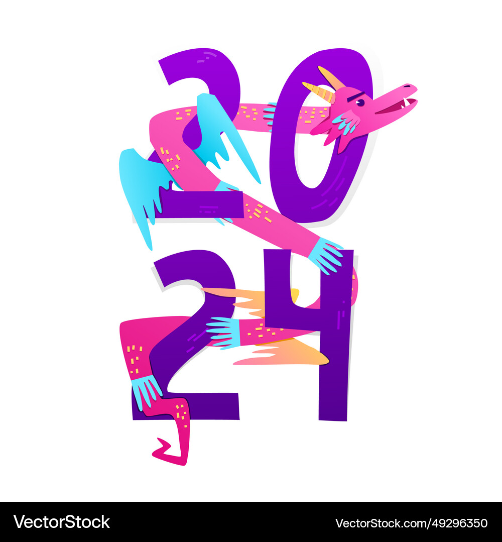 Banner design template for 2024 year Royalty Free Vector