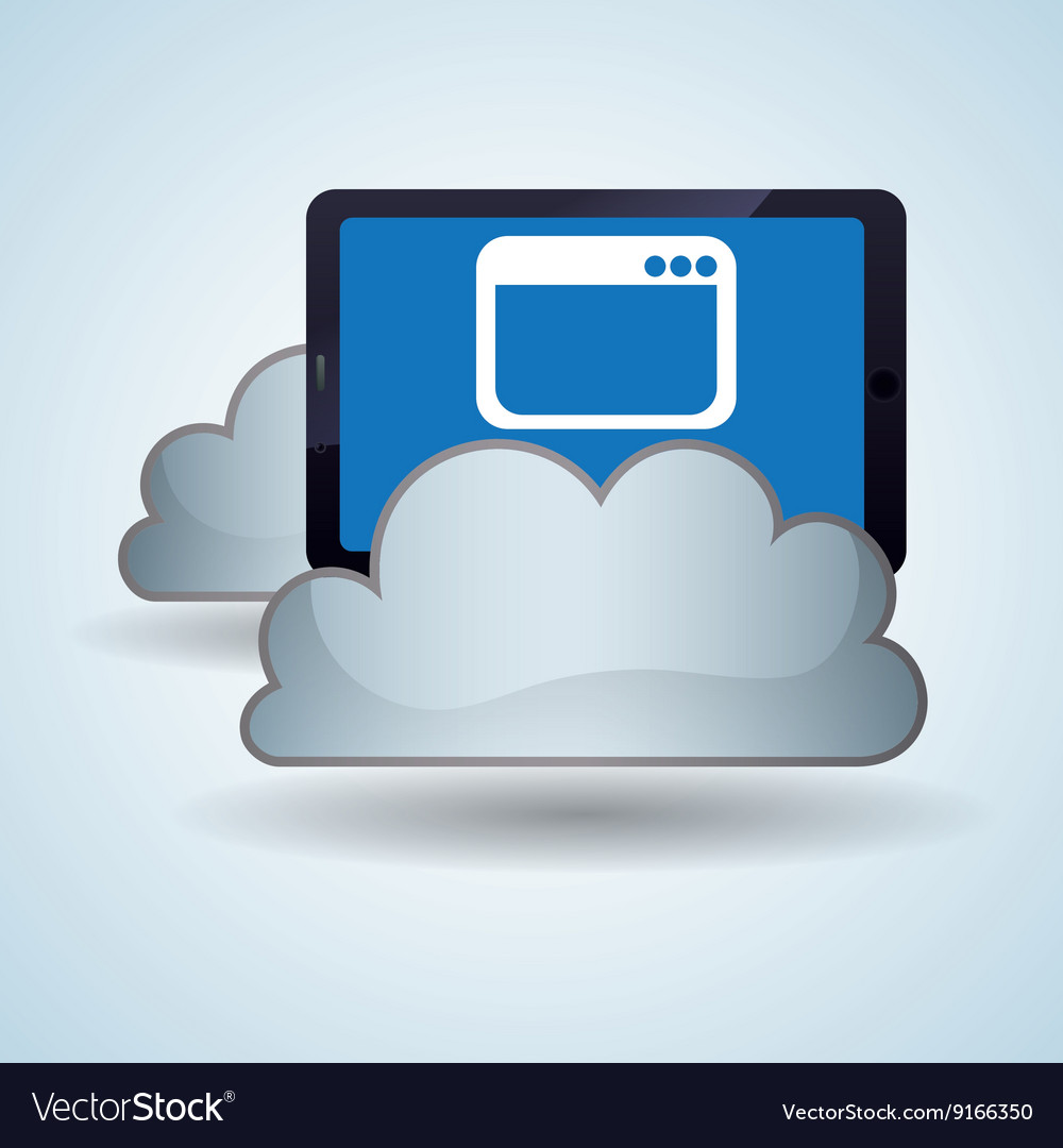 Cloud computing design trip icon flat Royalty Free Vector