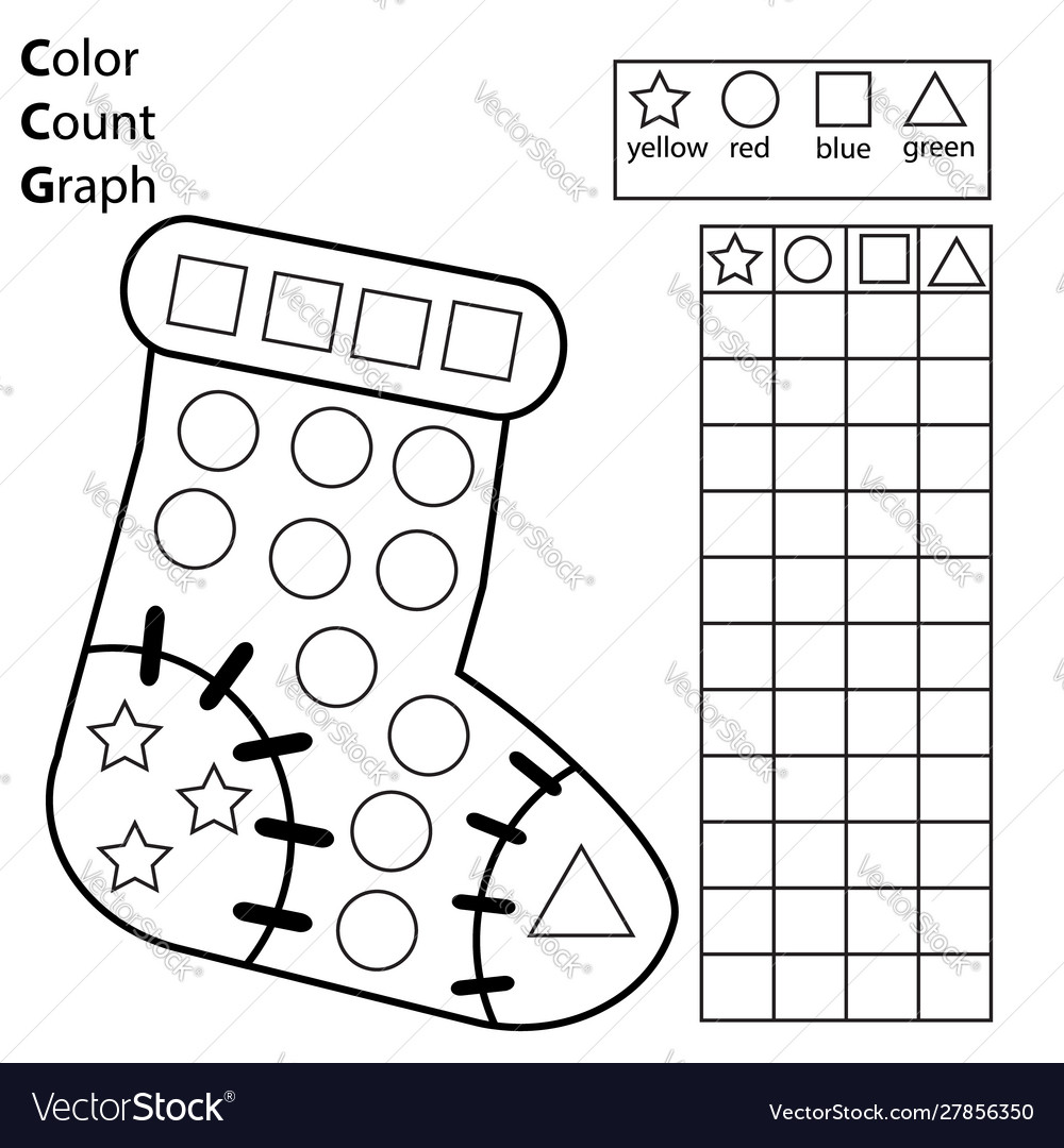 Color count and graph educational children game Vector Image