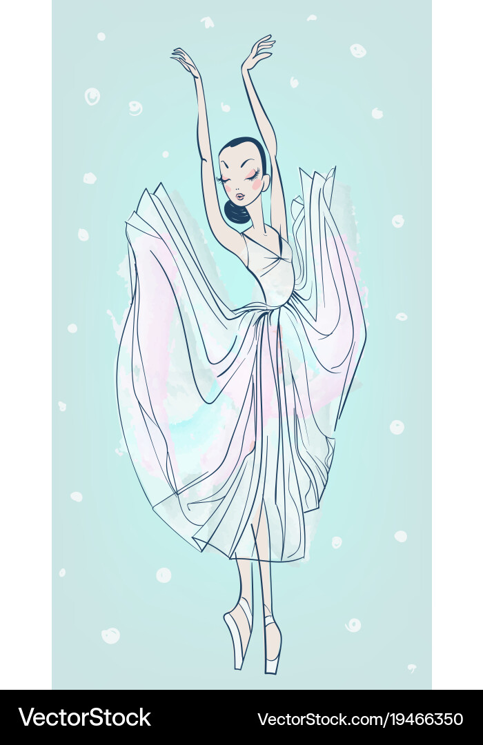 Dancing beautiful ballerina Royalty Free Vector Image