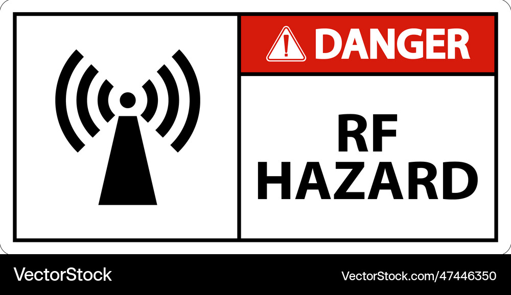 Danger rf hazard sign on white background Vector Image